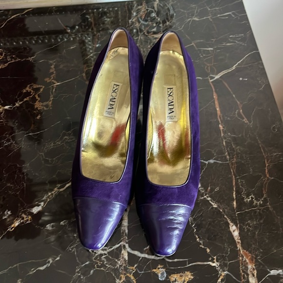 Escada | Shoes | Escada Of Italy Purple Suede With Leather Tip Toe 3 ...